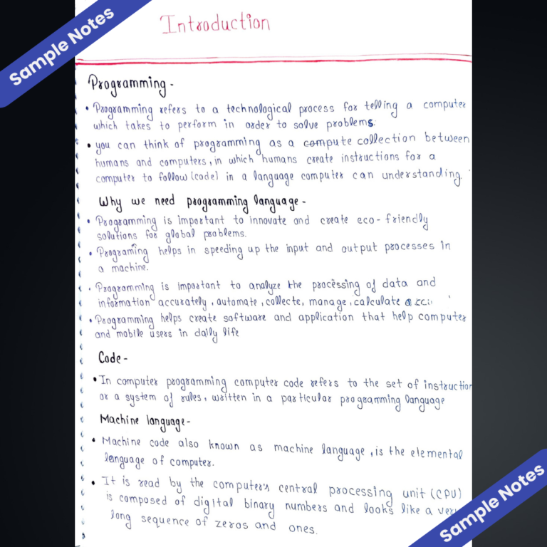 C HandWritten Notes – Coding Home